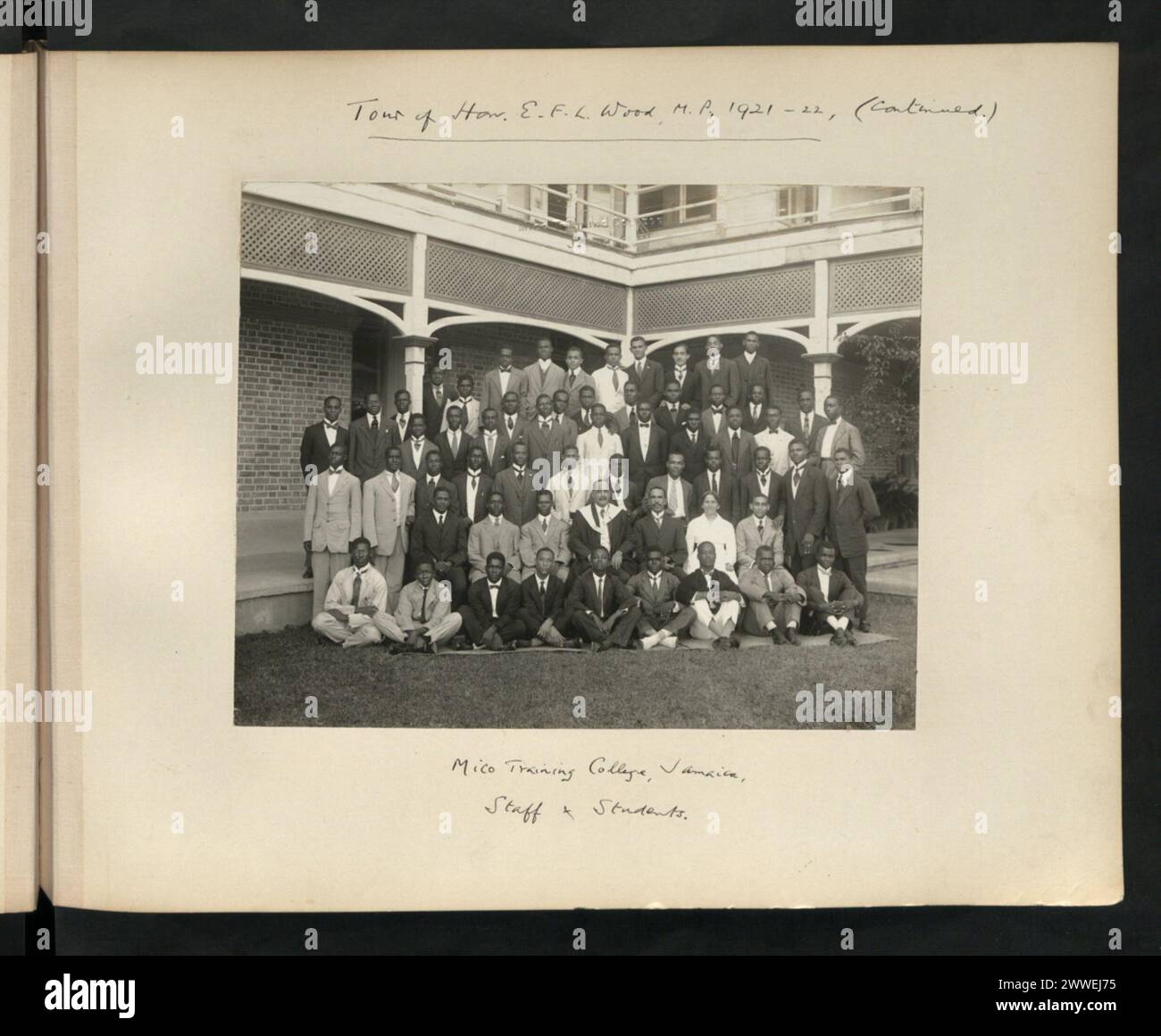 Photographs of Mico Training College in Jamaica in 1921 showing staff ...