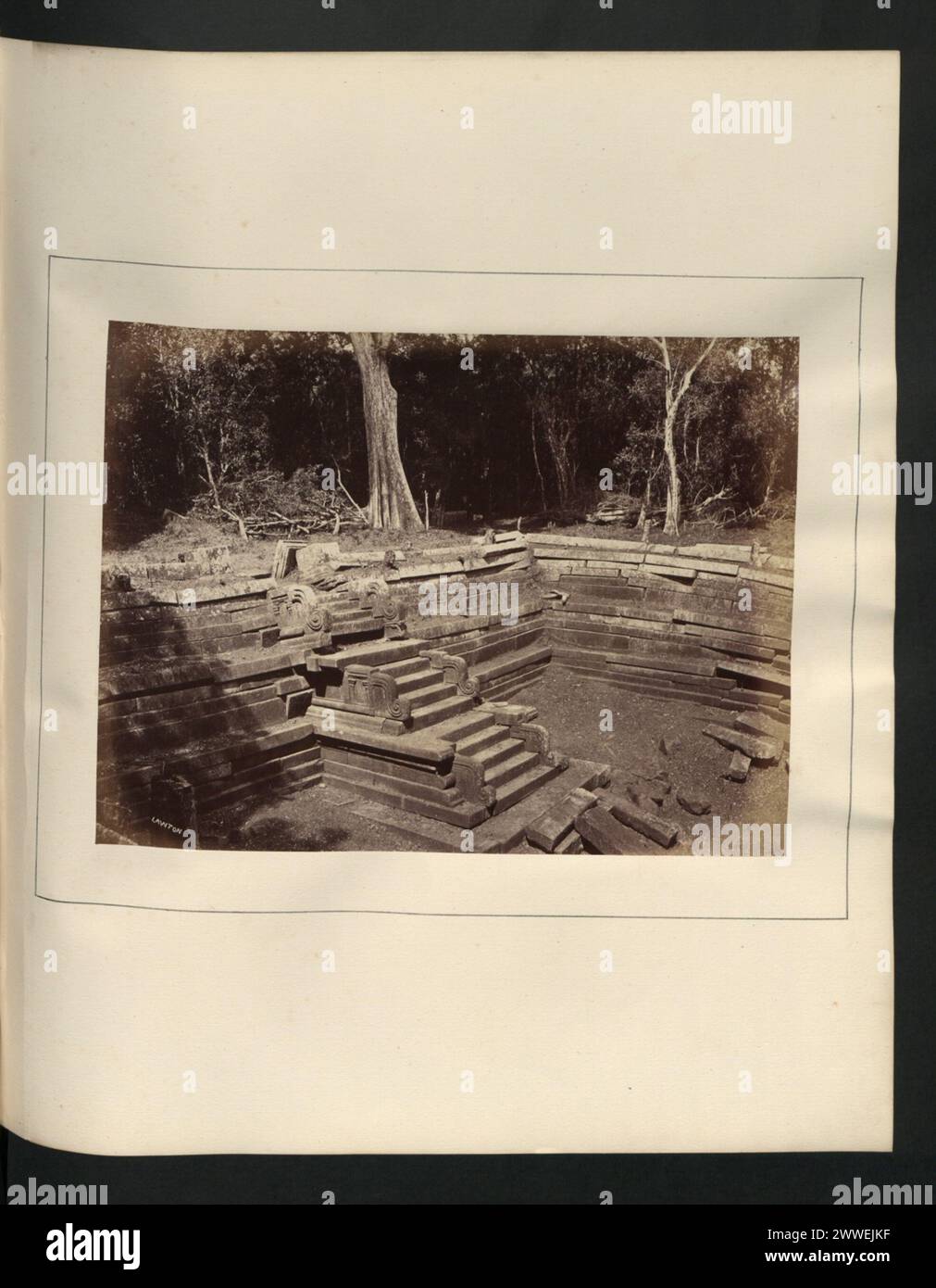 Photograph of the Kuttam Pokuna in Anuradhapura, Sri Lanka, showing the ...