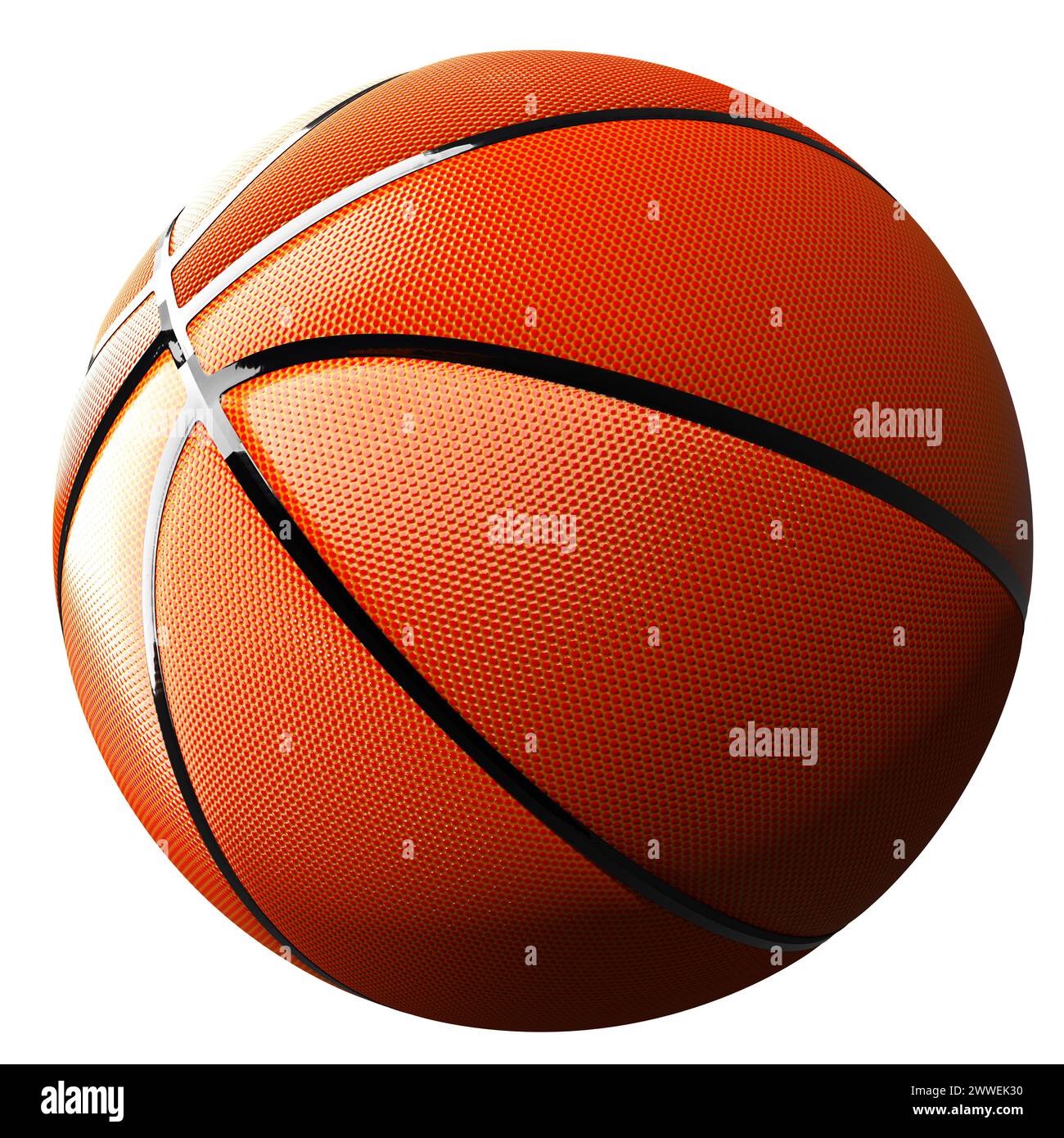 basketball isolated on a white background. 3d rendering Stock Photo - Alamy