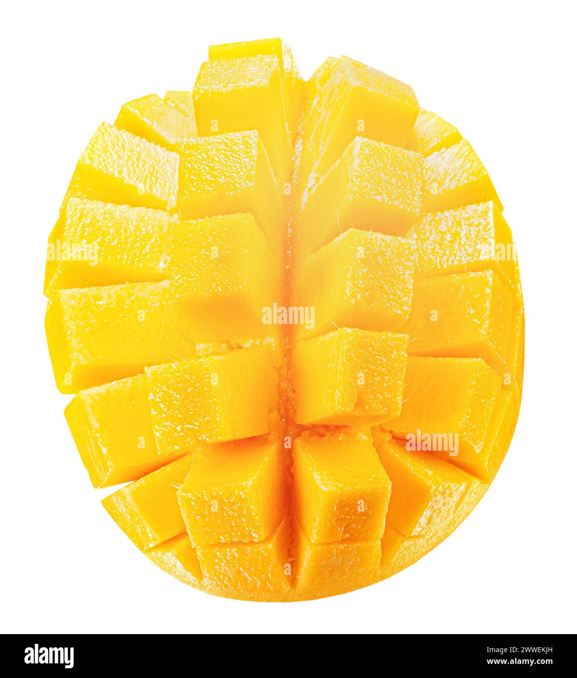 tasty mango slices isolated on the white background. Clipping path ...