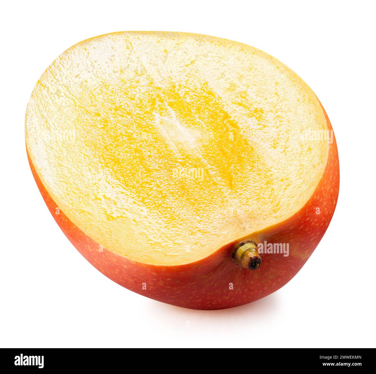 half of the mango isolated on white background Stock Photo - Alamy