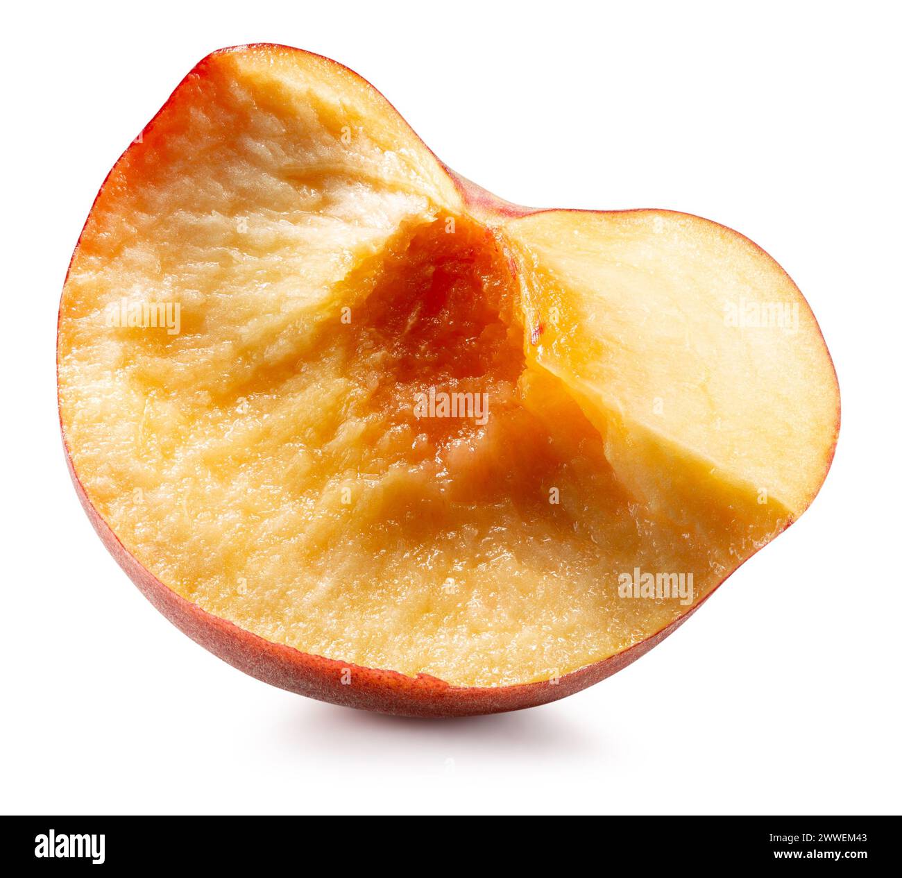 slice of peach isolated on the white background with clipping path ...