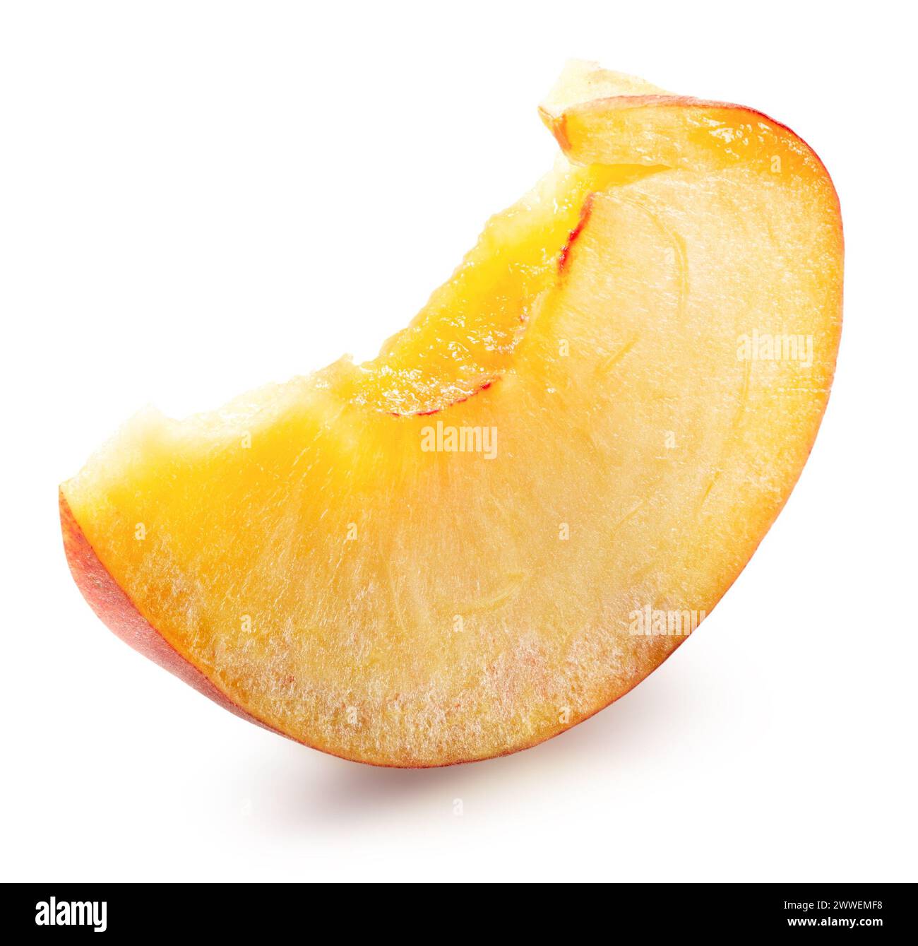 slice of peach isolated on the white background with clipping path ...