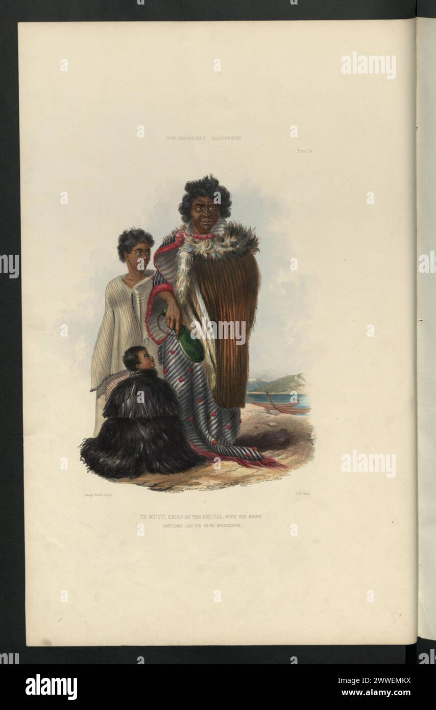 Description: TE Mutu, Chief Of The Shutai,With His Sons Patuoni And Te ...