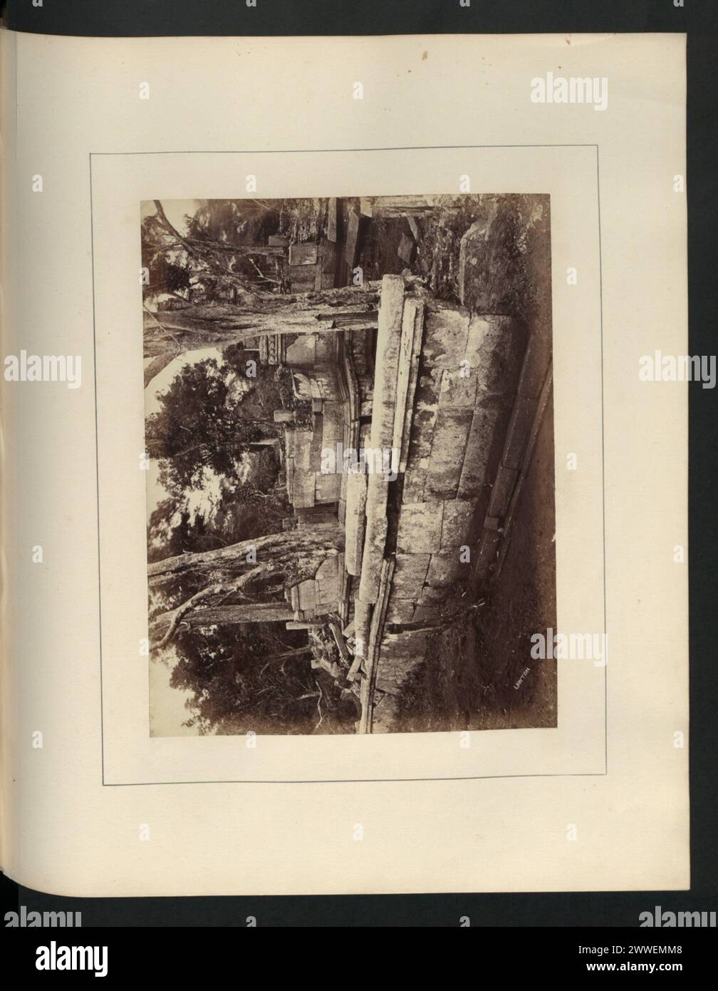 West side portion of Heta-dage in Polonnaruwa, Ceylon, showing ...