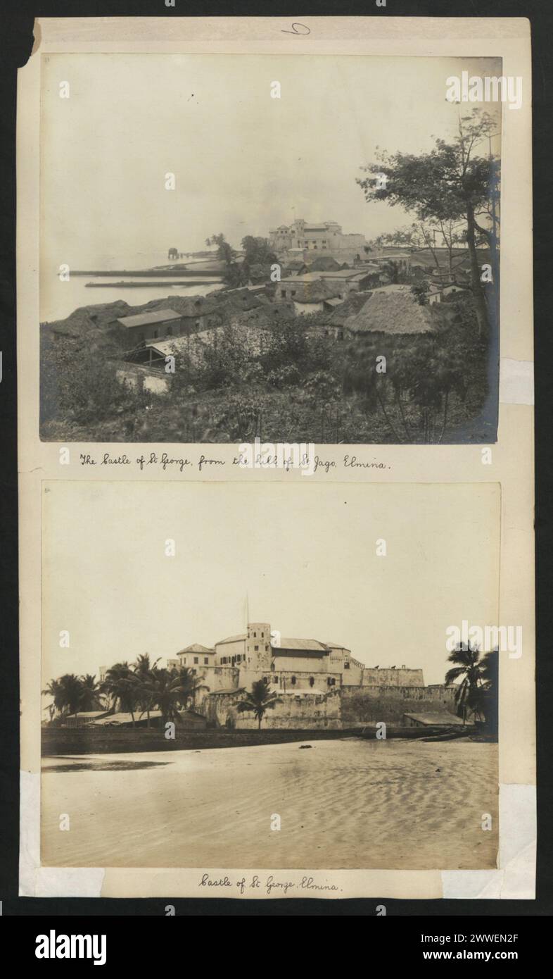 Castle of St. George in Elmina viewed from St. Jago hill, showing ...