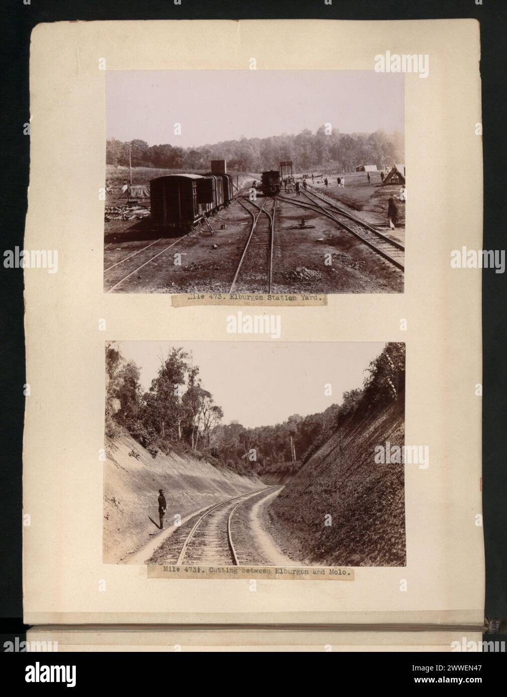 Photograph of Elburgon Station Yard at Mile 473, showing railway tracks ...