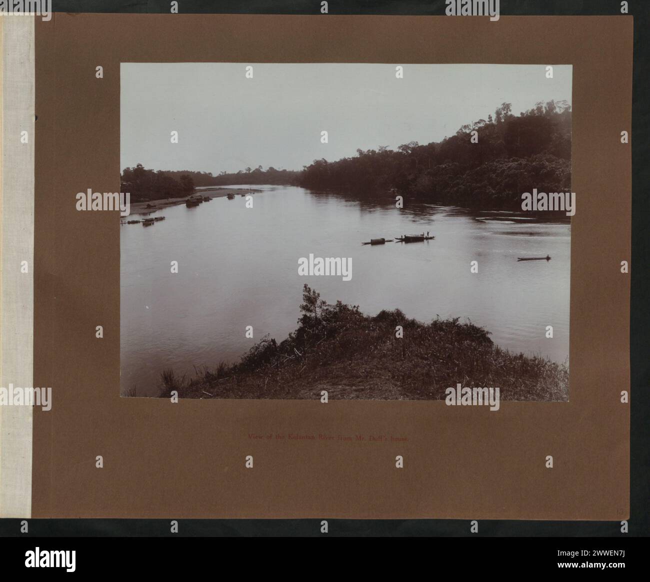 Description: View of the Kelantan River from Mr. Duff's house. Location ...