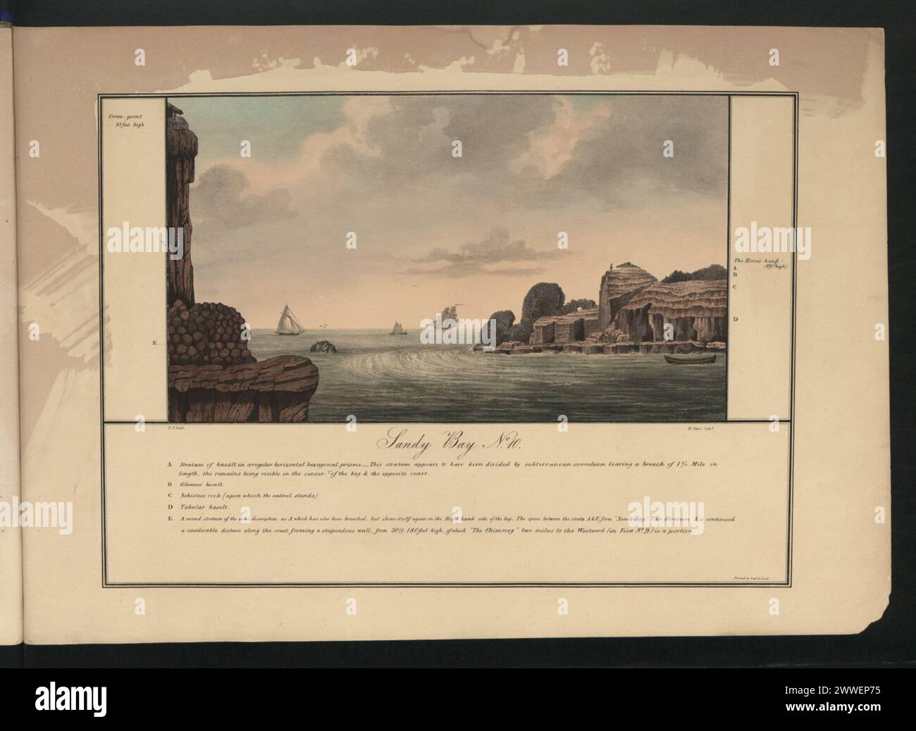 View of Sandy Bay on St Helena, depicting coastal landscape and ...