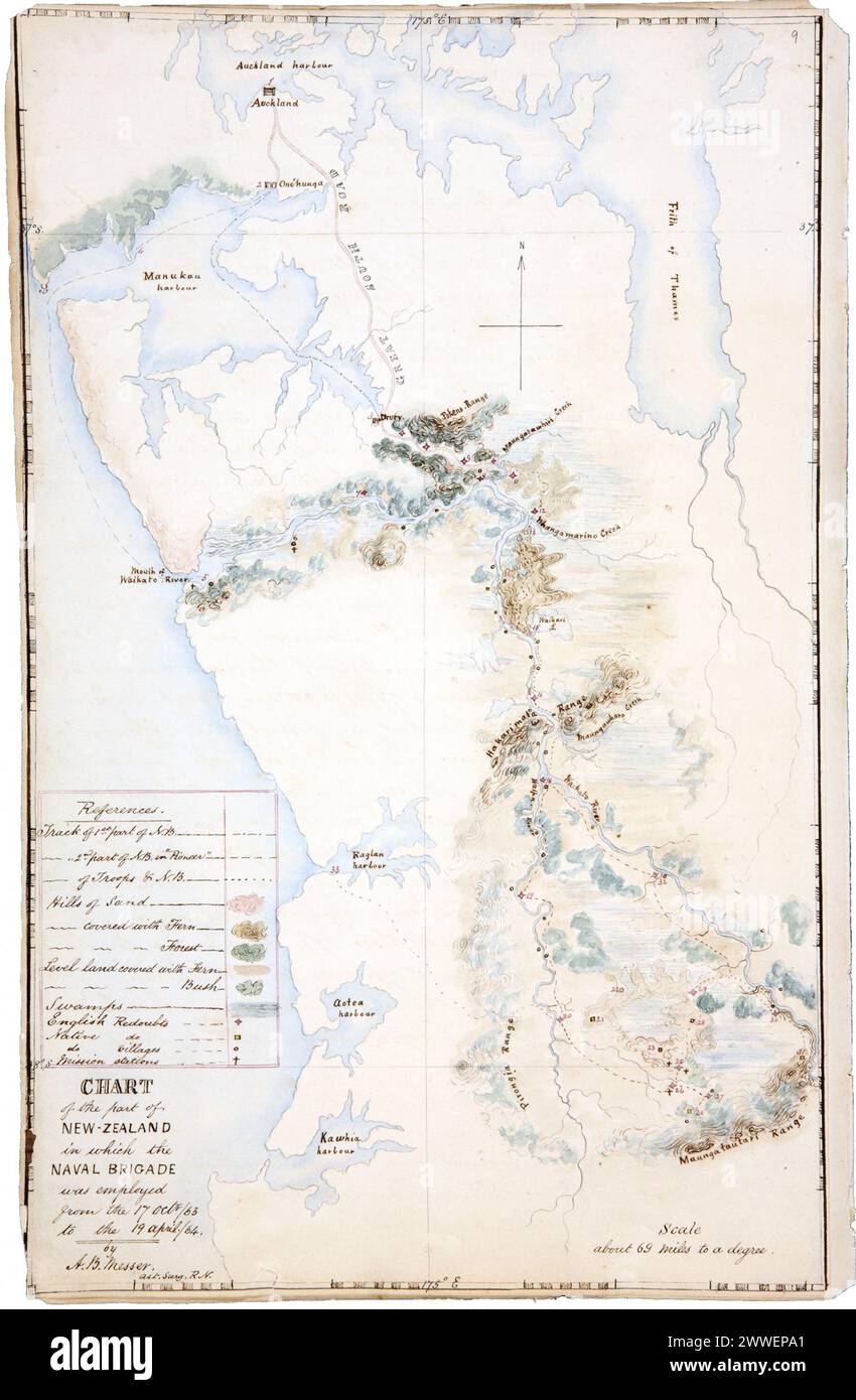 Chart from the medical and surgical journal of A B Messer, Assistant Surgeon aboard HMS Curacoa ...