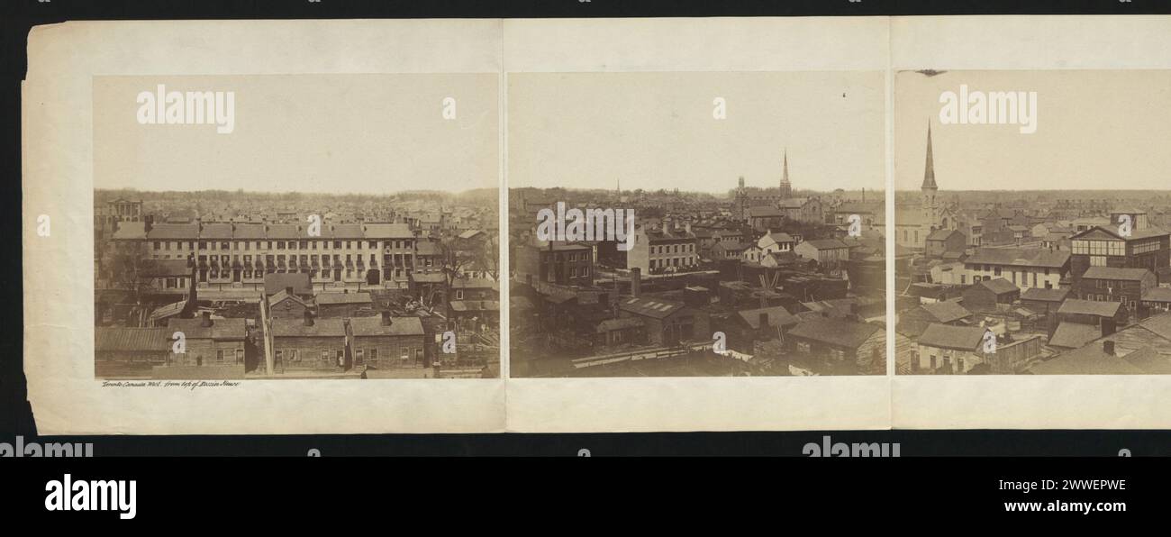 View from Rossin House in Toronto, Canada West, shows urban streets ...
