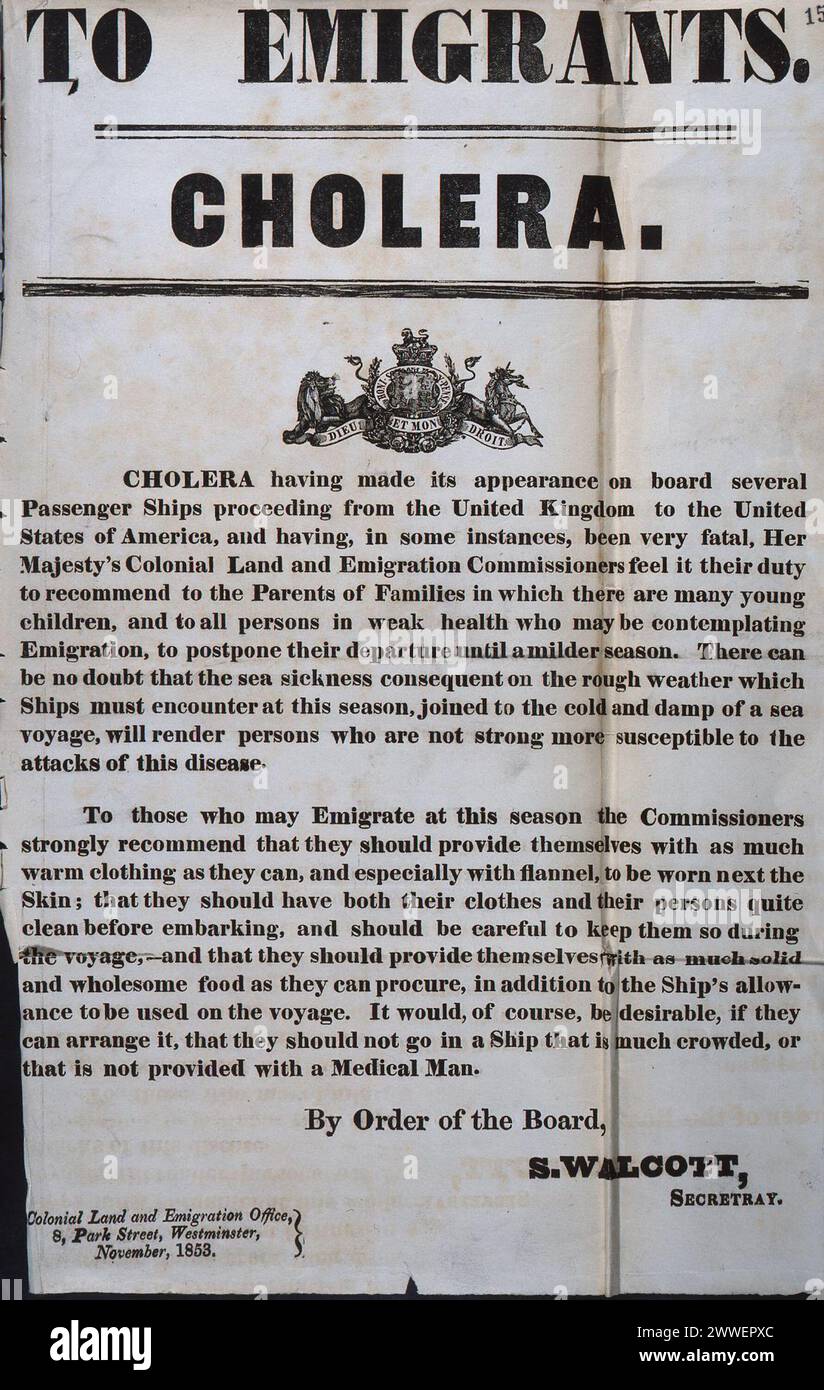 Cholera poster hi-res stock photography and images - Alamy