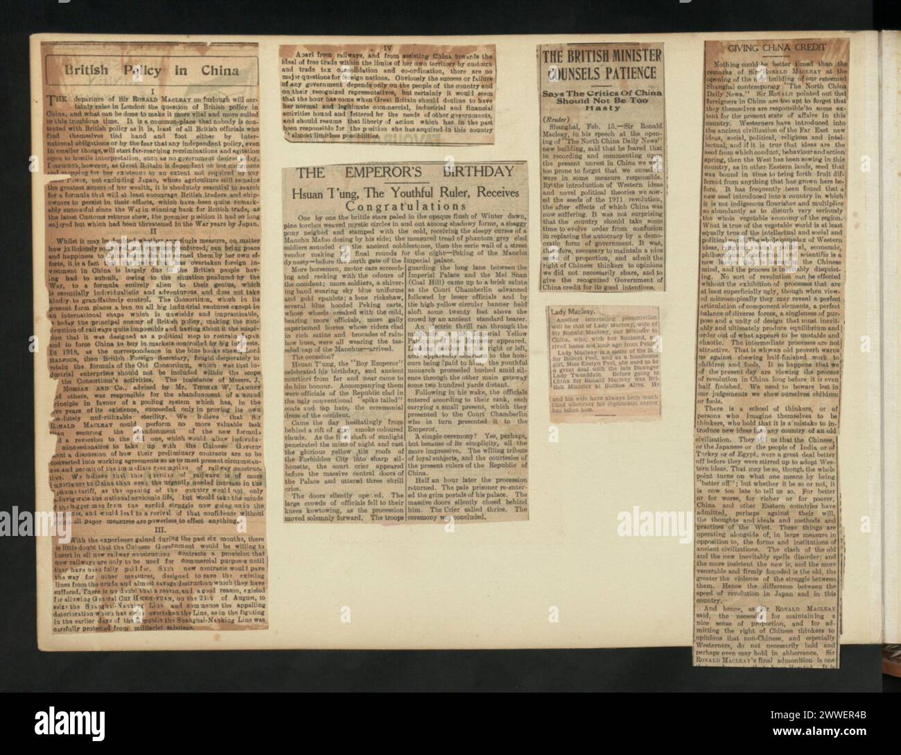 Newspaper cuttings from 1923 to 1926 relating to Ronald Macleay ...
