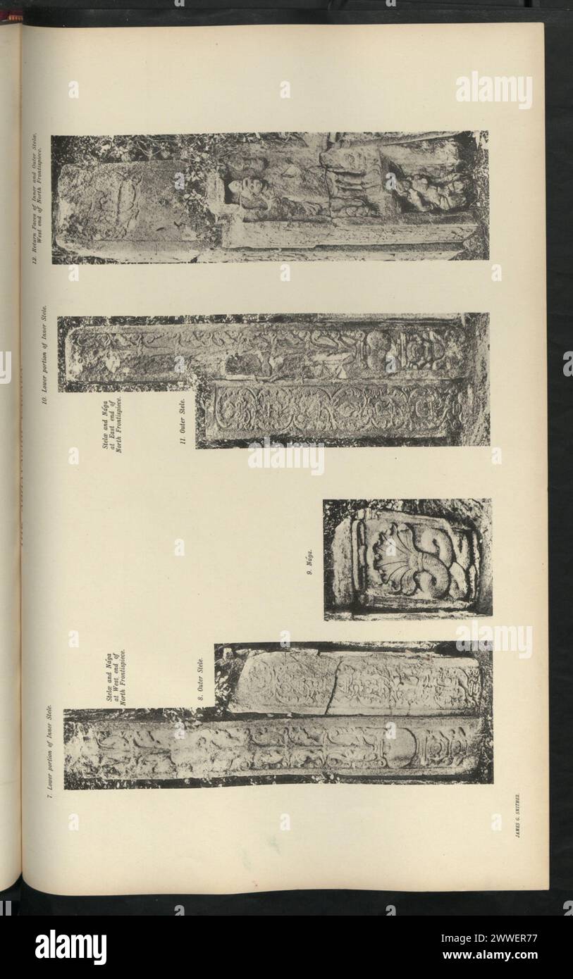 Description: The Abhayagiri Dágaba. Stelae and Nága at south end of ...