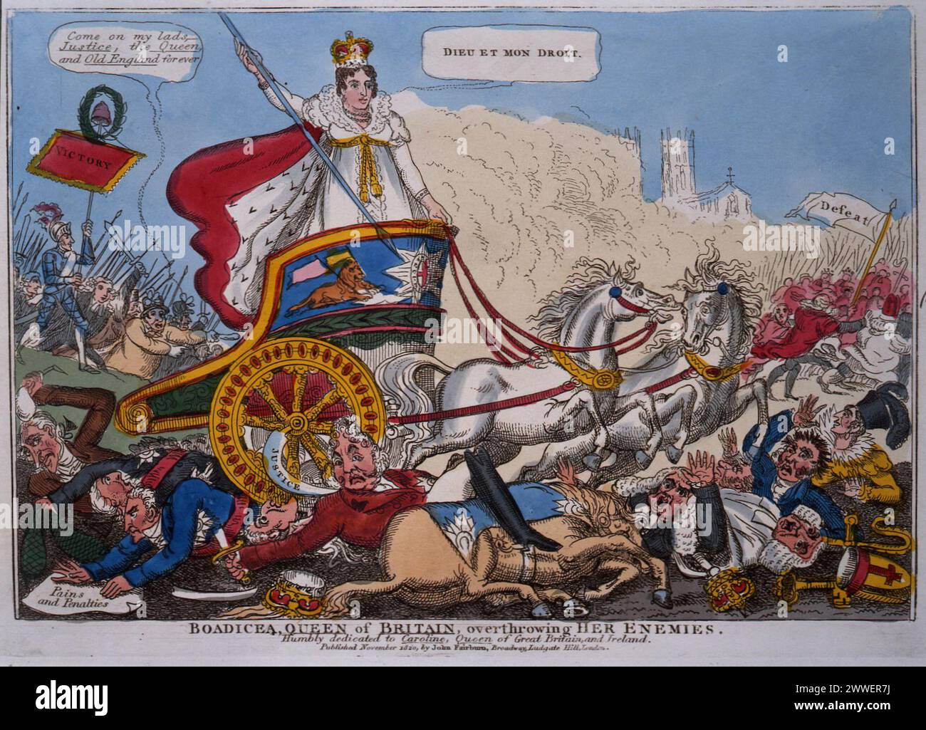 Satirical cartoon supporting Queen Caroline, 1820 Description: A ...