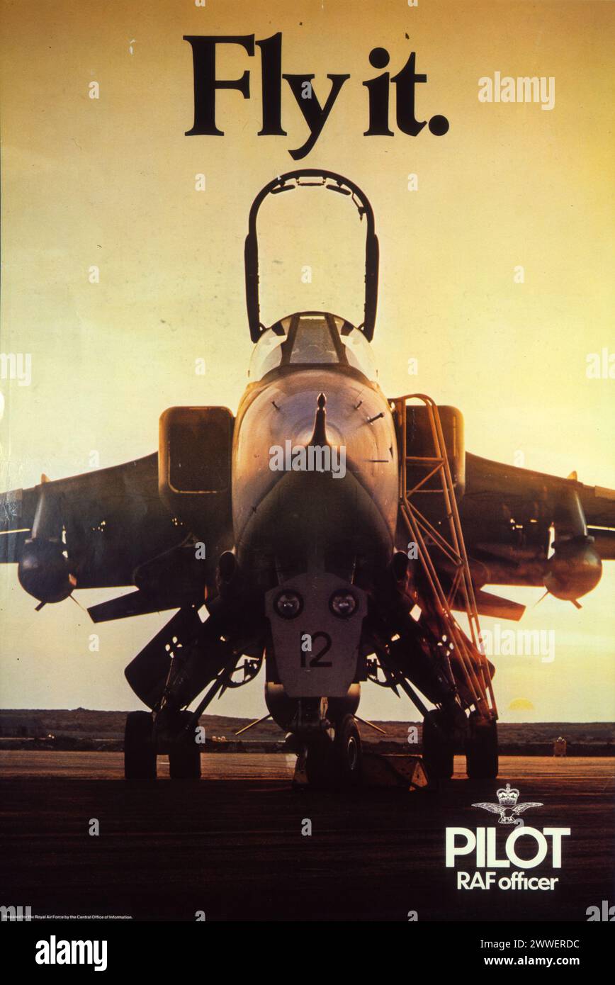Royal Air Force recruitment poster from around 1975 featuring the ...