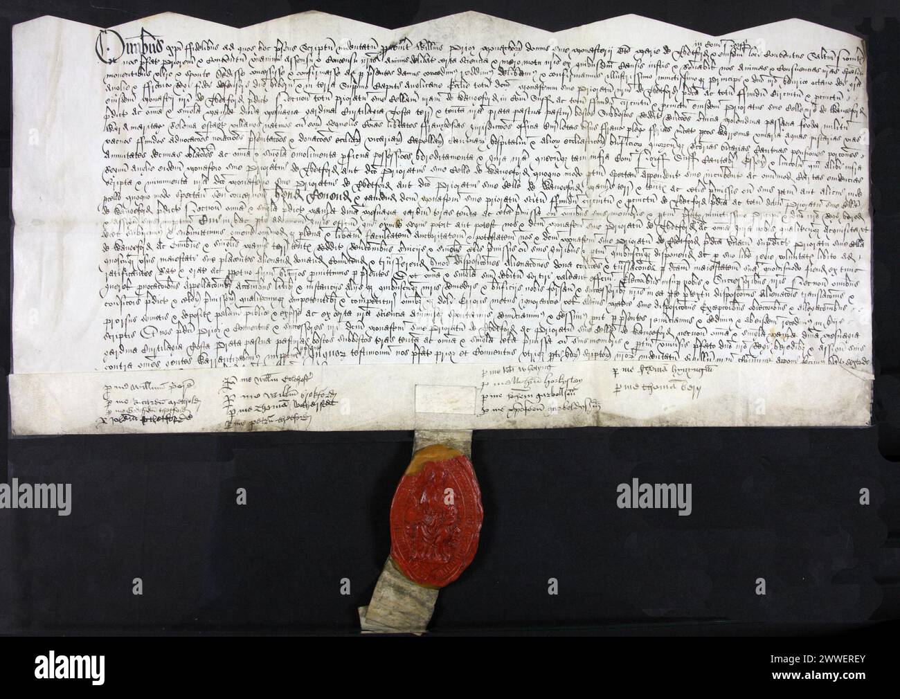 Signed deed showing the surrender of Thetford Priory in 1540 during the ...