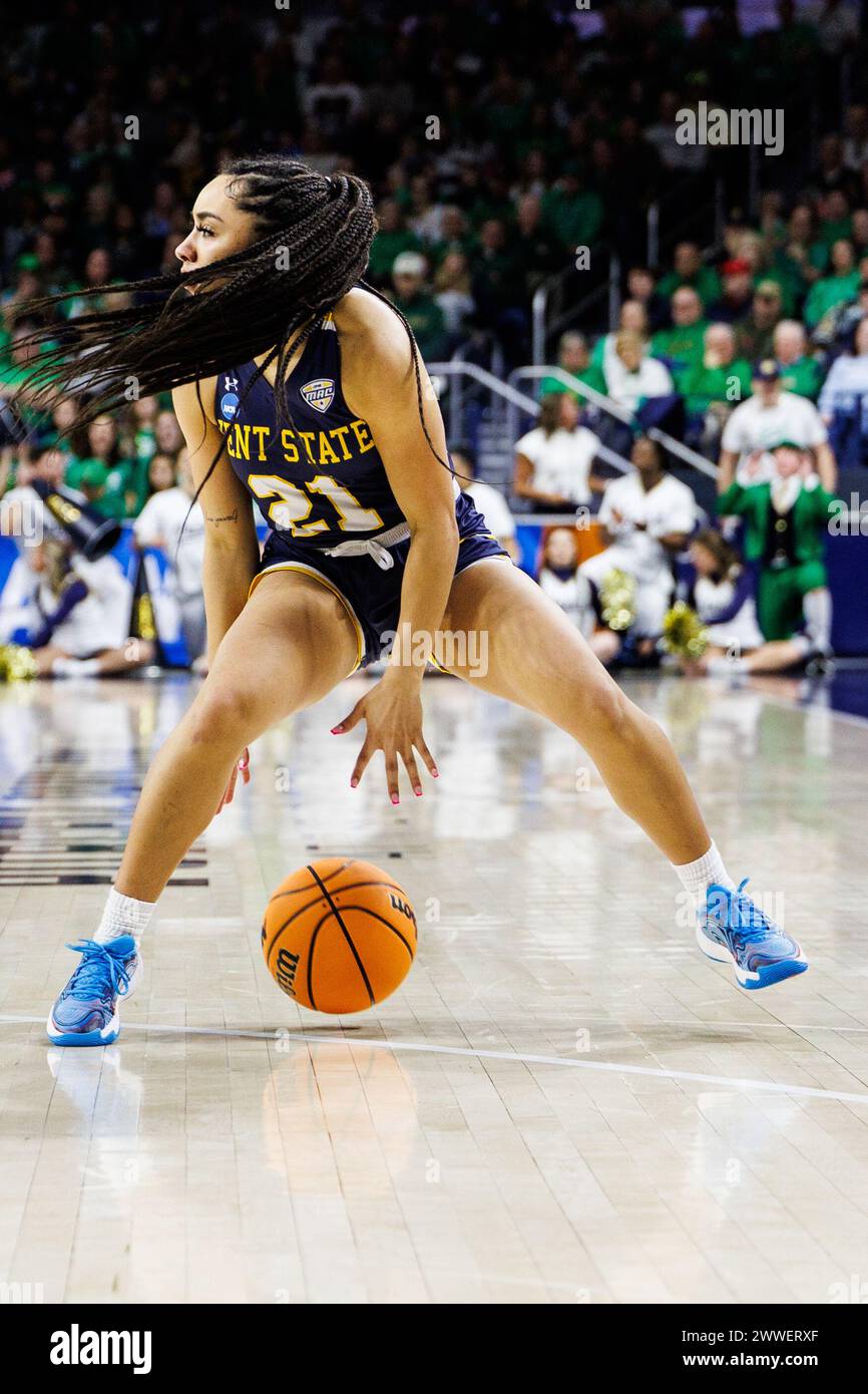 South Bend, Indiana, USA. 23rd Mar, 2024. Kent State guard Dionna Gray ...