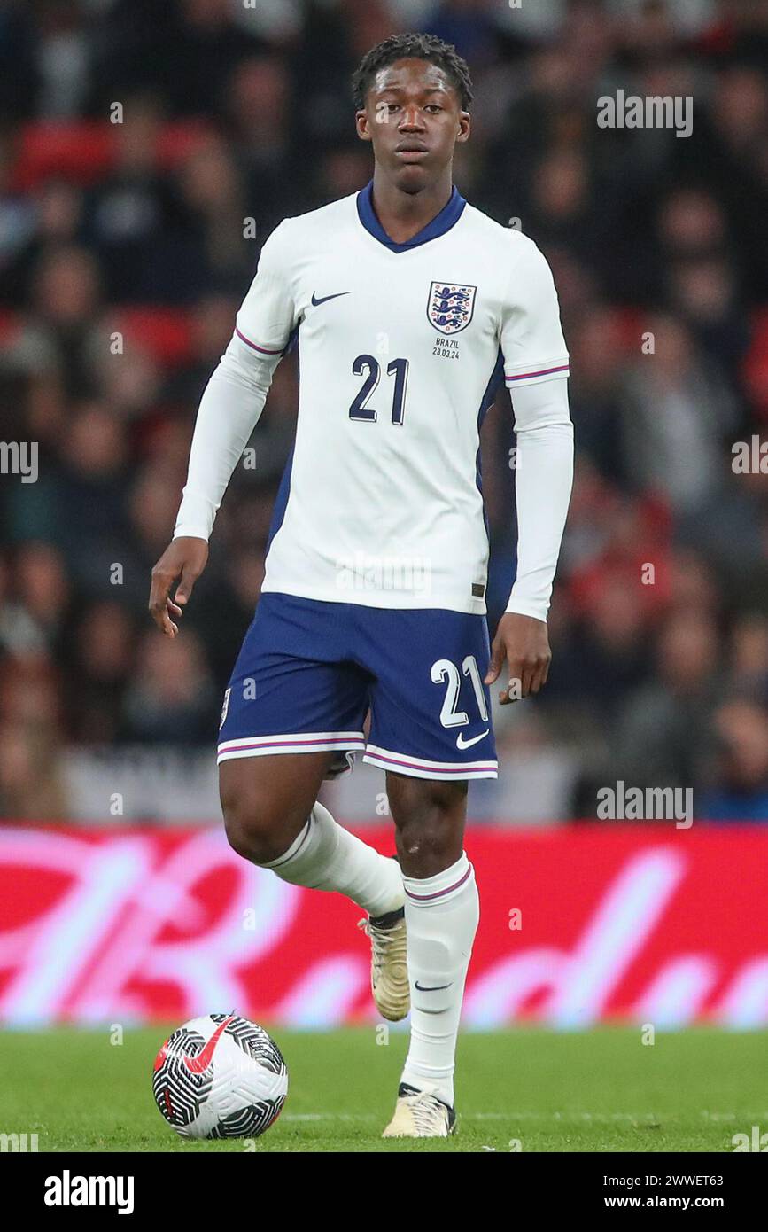Kobbie Mainoo of England during the International Friendly match ...