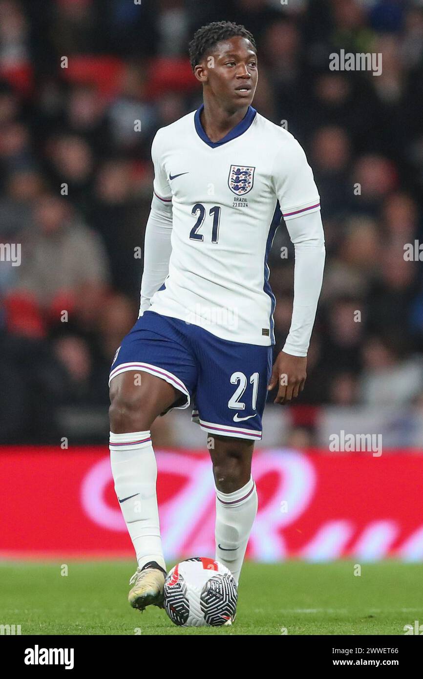 Kobbie Mainoo of England during the International Friendly match ...