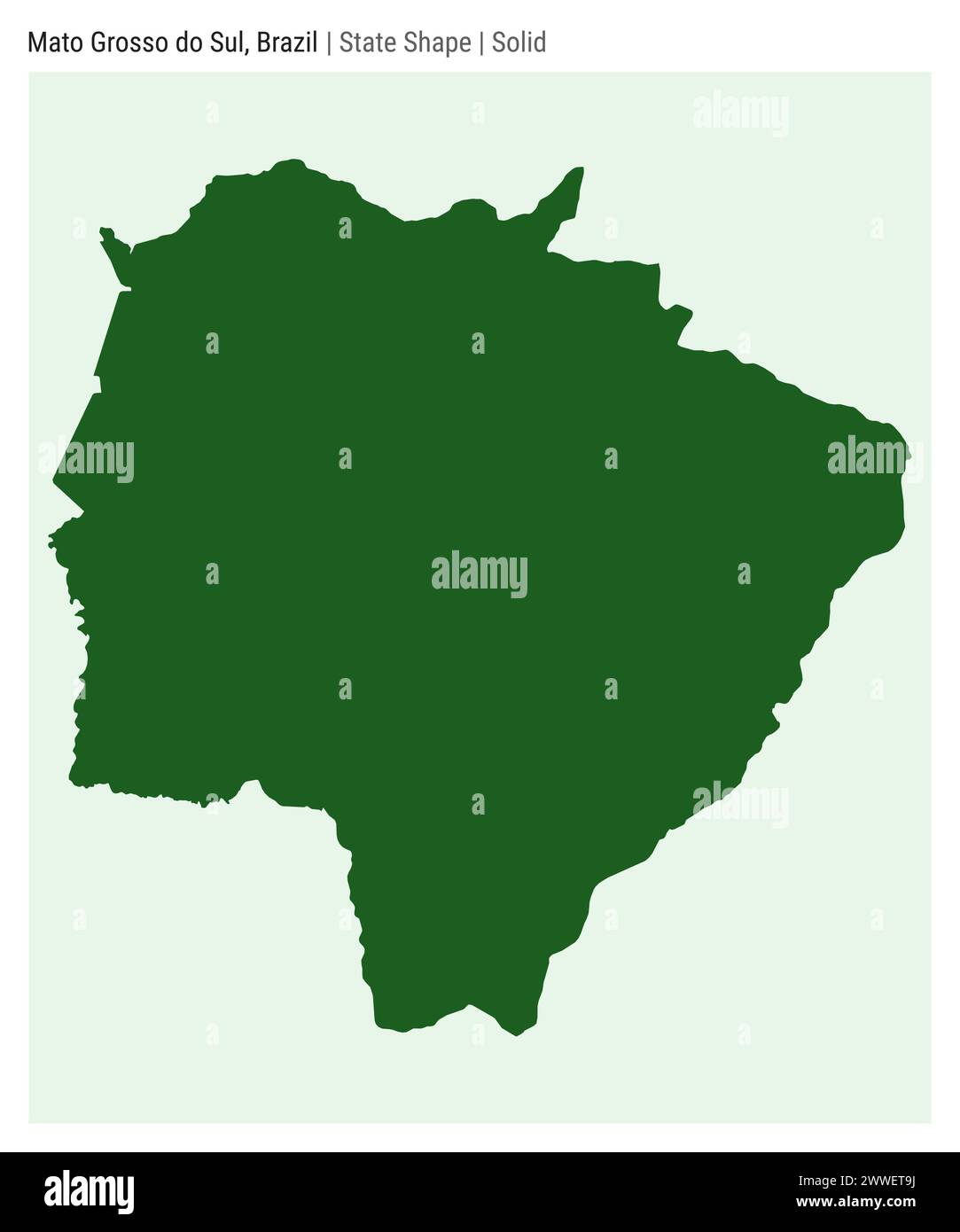 Mato Grosso do Sul, Brazil. Simple vector map. State shape. Solid style. Border of Mato Grosso ...