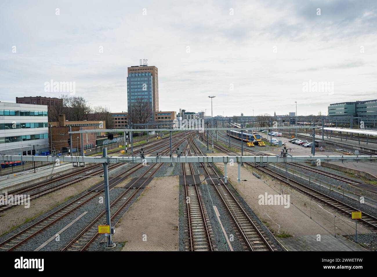 Railroad tracks near Utrecht Central Station, The Netherlands Stock ...