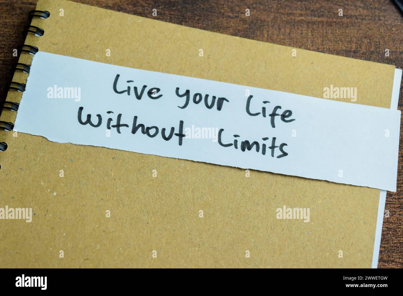 Concept of Live Your Life Without Limits write on sticky notes isolated ...