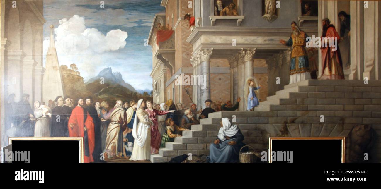 The Presentation of the Virgin at the Temple is a 1534–1538 painting by ...
