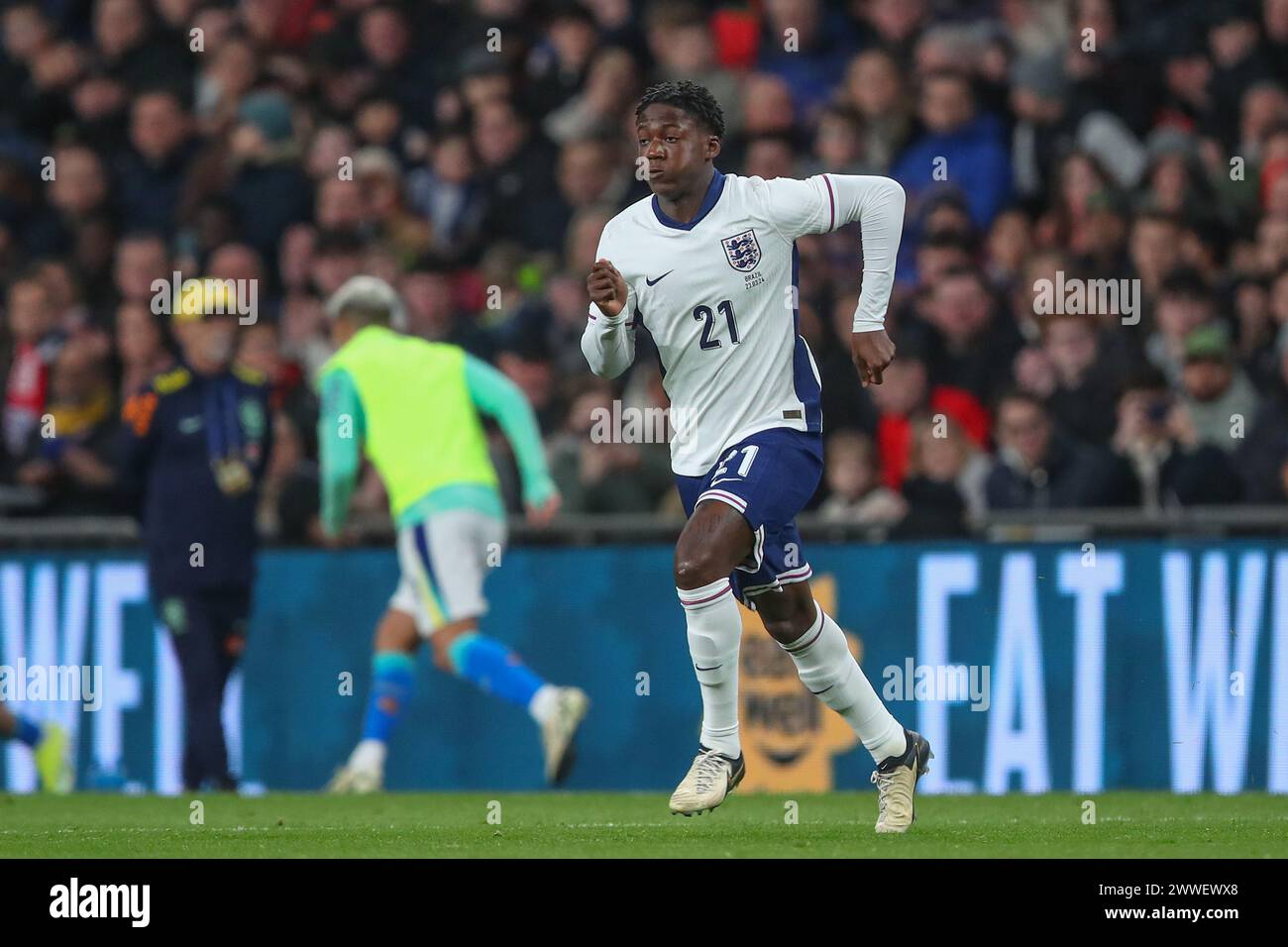 Kobbie Mainoo of England during the International Friendly match ...