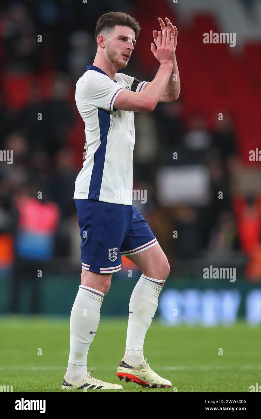 Declan Rice of England applauds the England fans after the game during ...