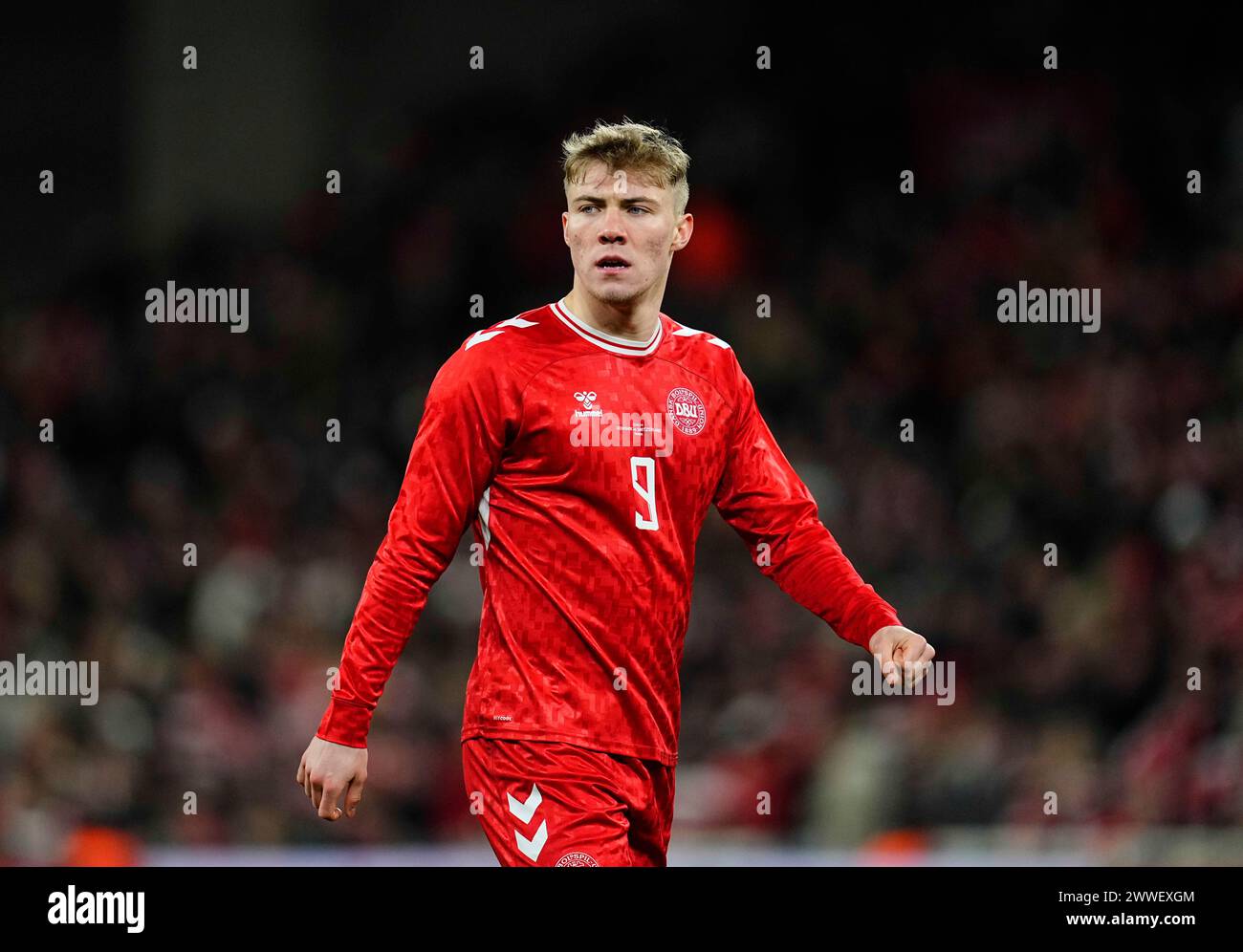 Parken, Copenhagen, Denmark. 23rd Mar, 2024. Rasmus HÃ¸jlund (Denmark ...
