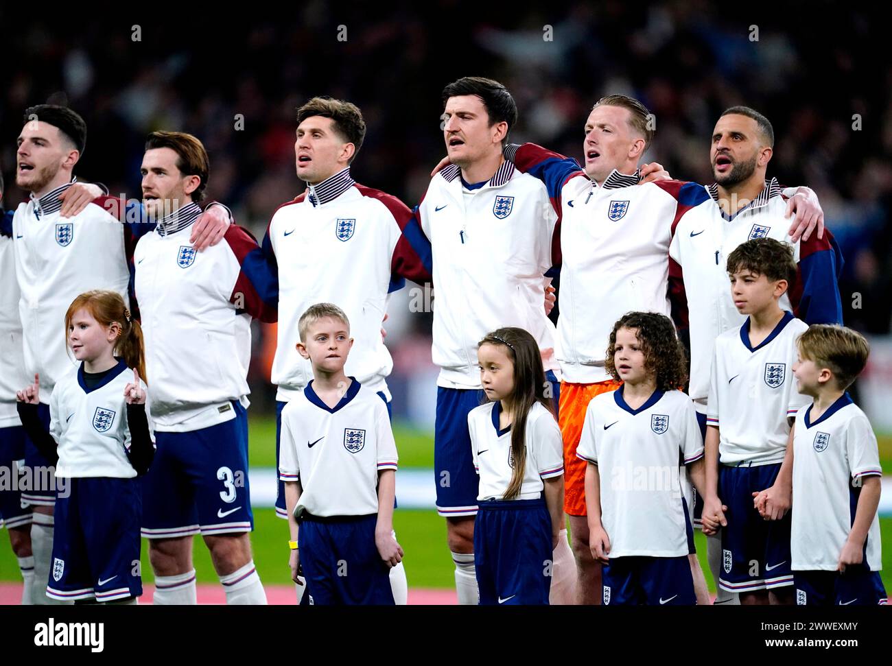 England's Declan Rice, Ben Chilwell, John Stones, Harry Maguire, Jordan ...