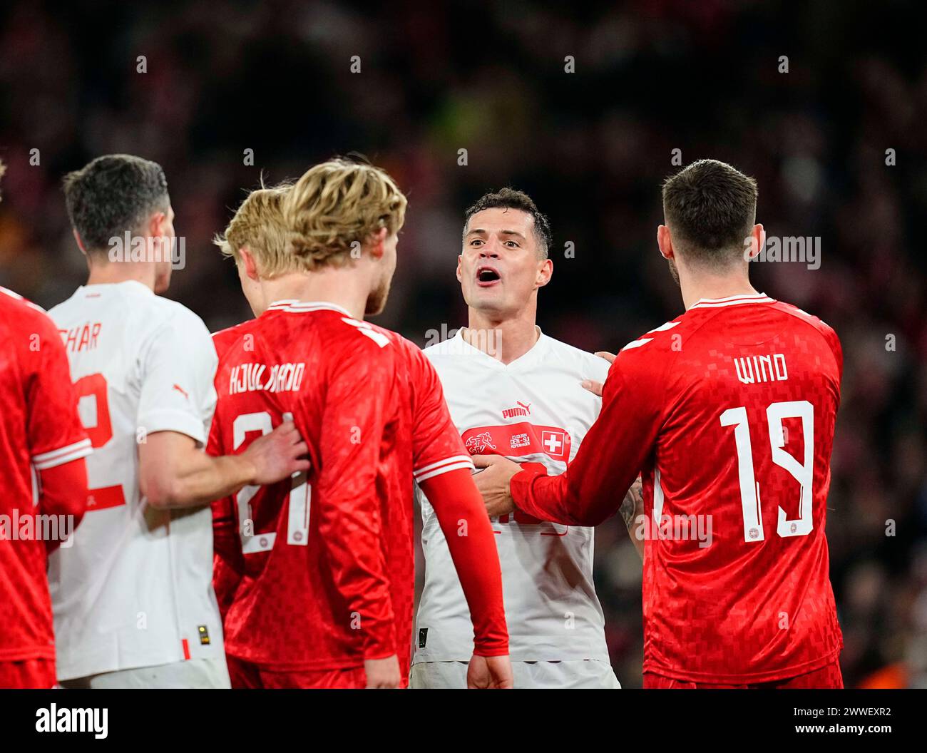 Parken, Copenhagen, Denmark. 23rd Mar, 2024. Granit Xhaka (Switzerland ...