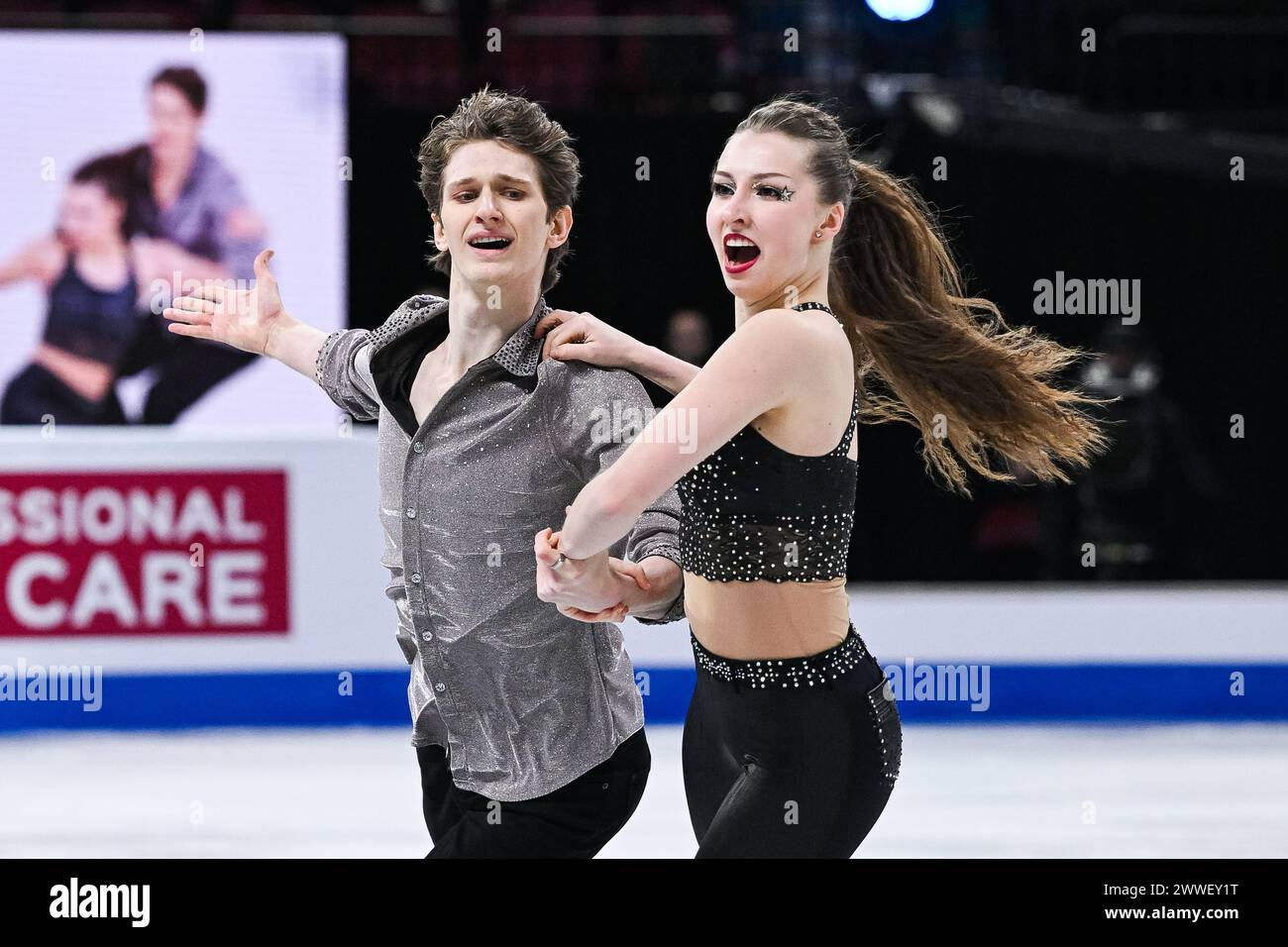 Montreal, Canada. 22nd Mar, 2024. MONTREAL, CANADA - MARCH 22 2024: Mariia Holubtsova and Kyryl ...