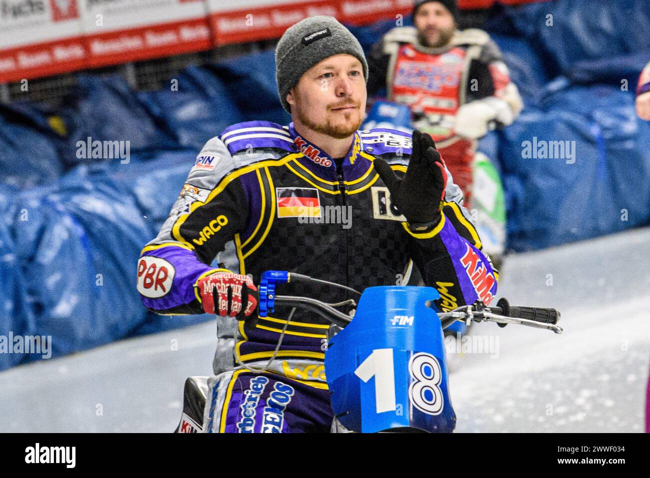 German Reserve Christoph Kirchner (18) during the FIM Ice Speedway ...