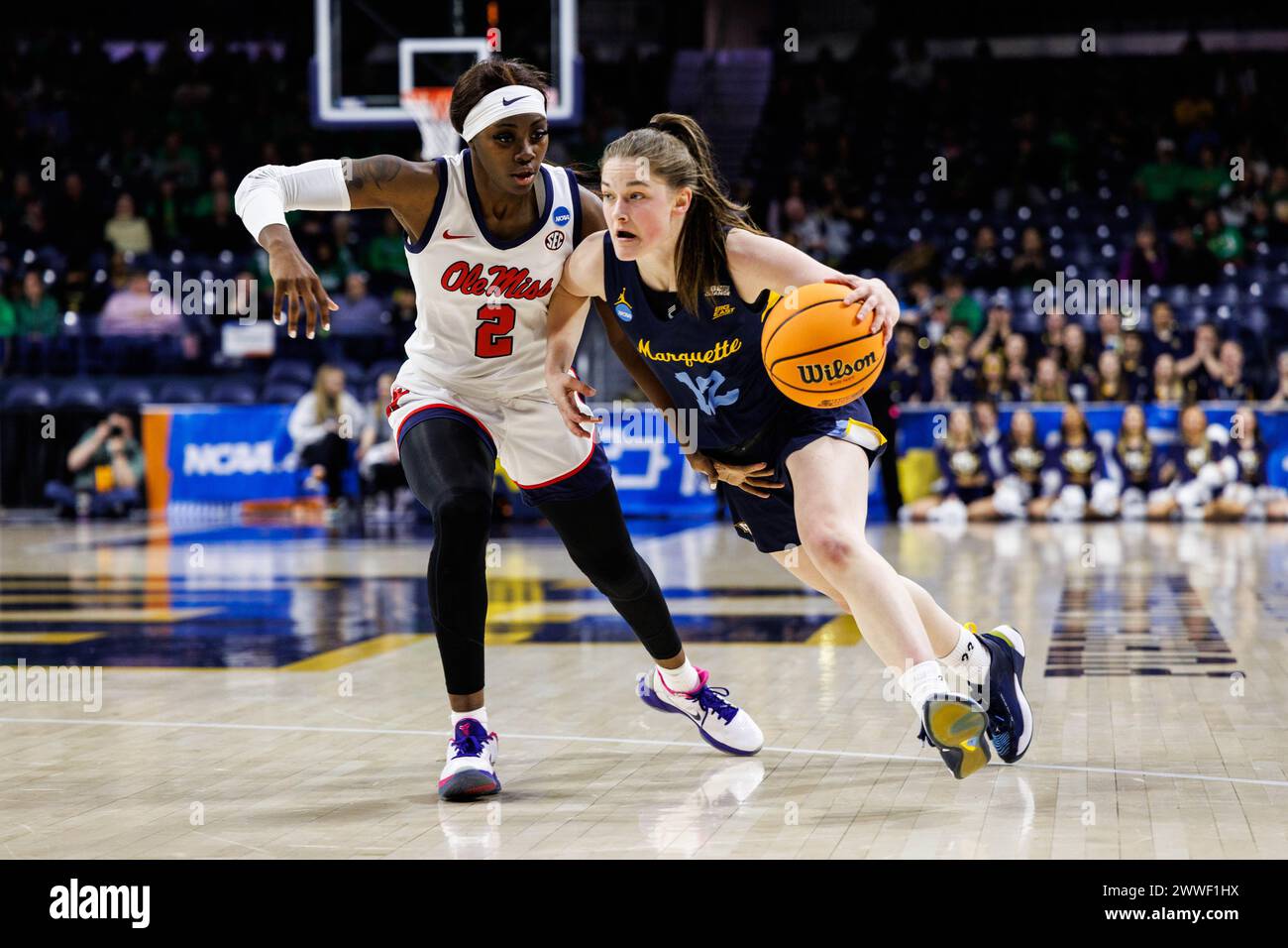 South Bend, Indiana, USA. 23rd Mar, 2024. Marquette guard Mackenzie ...