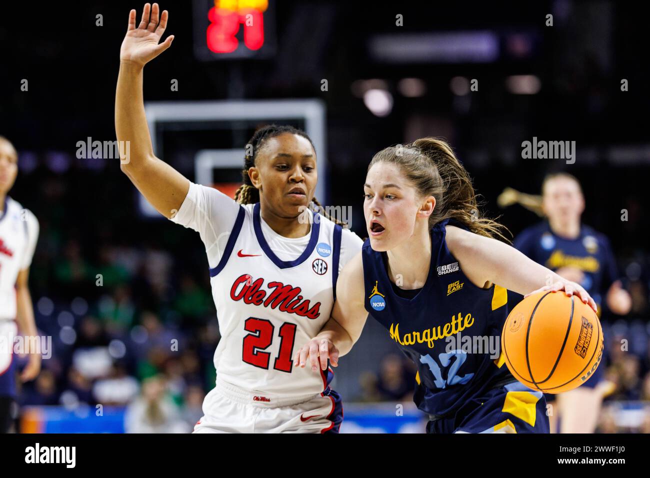 South Bend, Indiana, USA. 23rd Mar, 2024. Marquette guard Mackenzie ...