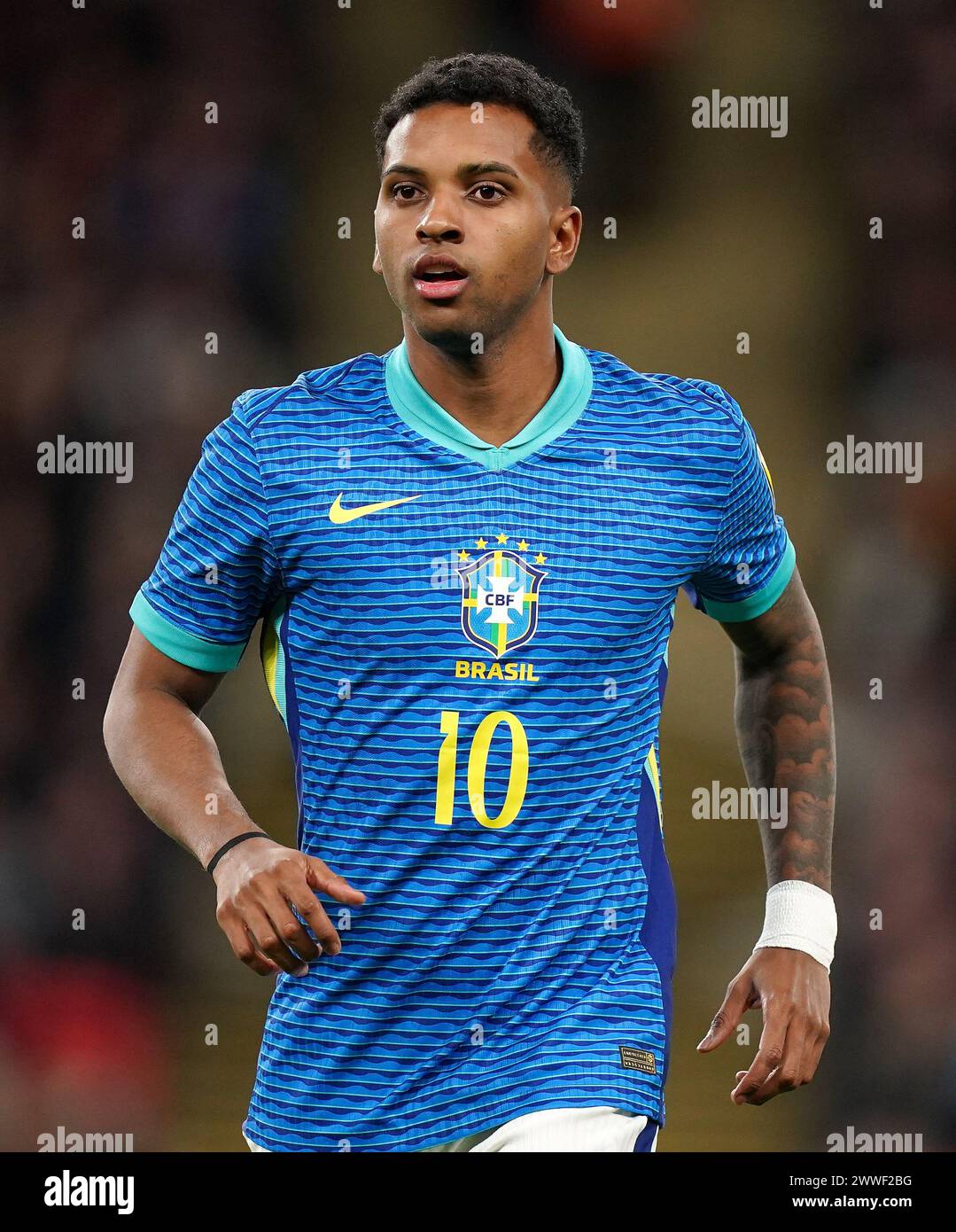 Brazil's Rodrygo during the international friendly match at Wembley ...
