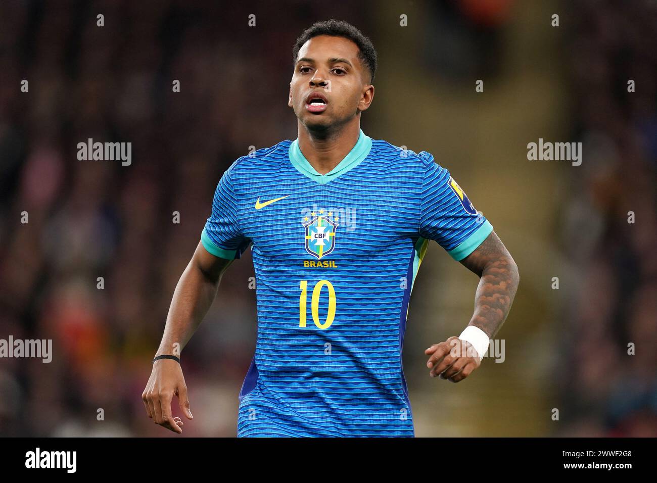 Brazil's Rodrygo during the international friendly match at Wembley ...