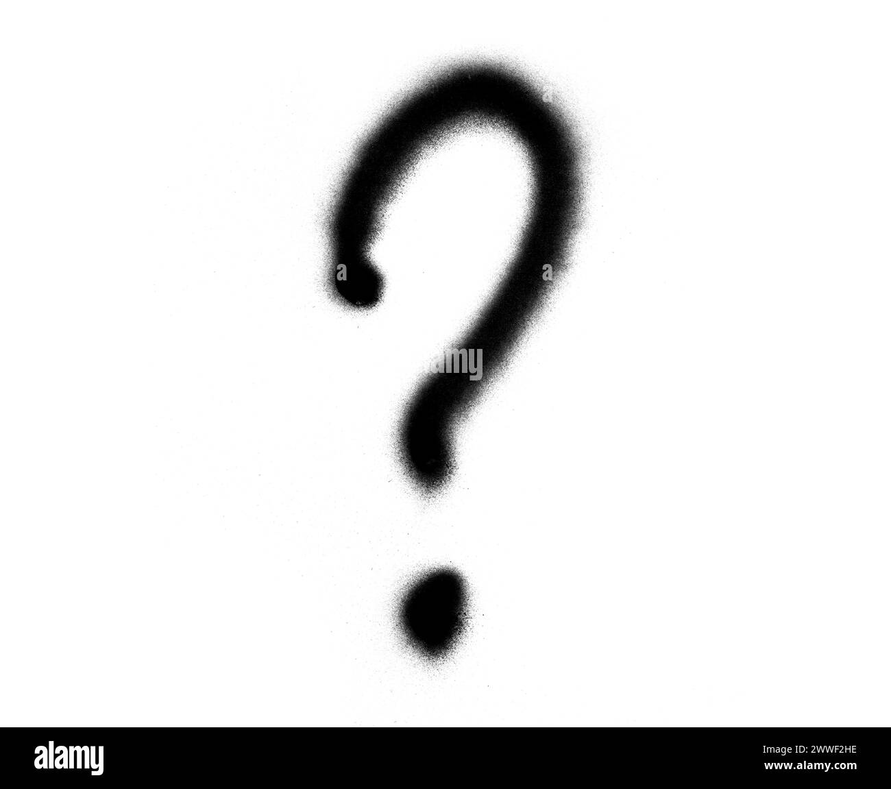 Spray painted question mark. Abstract graffiti shape.Grunge style shape ...