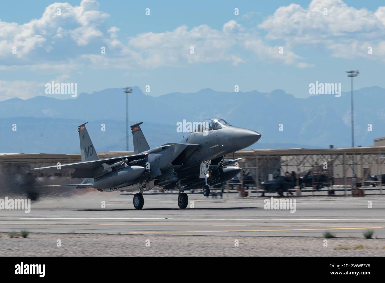 A U.S. Air Force F-15E Strike Eagle assigned to Mountain Home Air Force ...