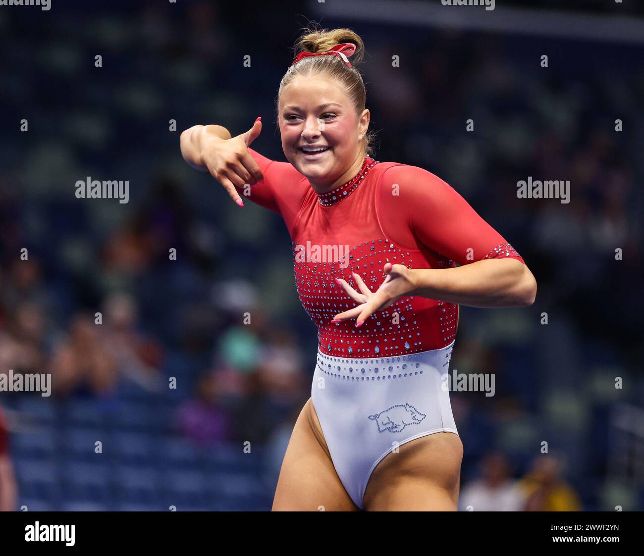 March 23, 2024: Arkansas' Lauren Williams competes on the floor ...