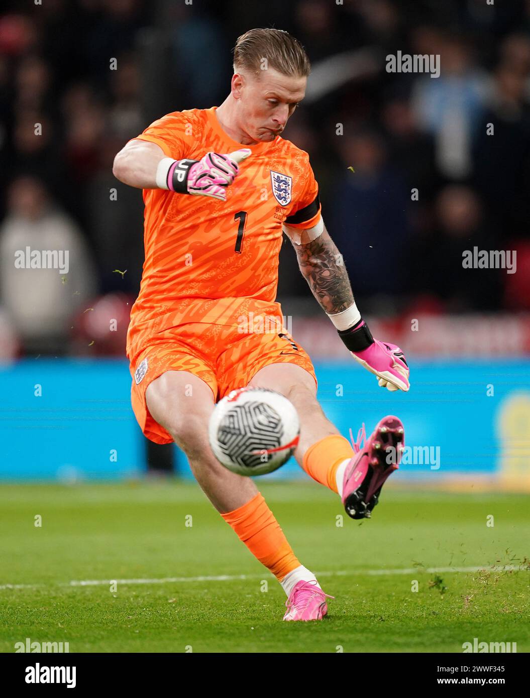 England goalkeeper Jordan Pickford during the international friendly ...