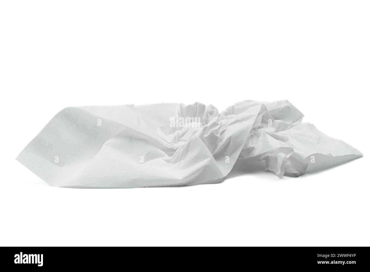 Crumpled tissue paper. Used screwed paper tissue isolated on white ...