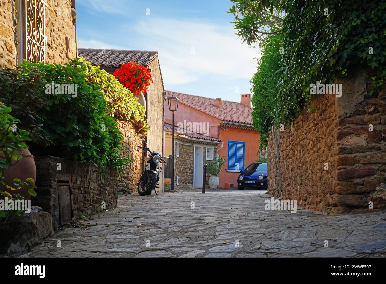 BORMES-LES-MIMOSAS, FRANCE -24 MAY 2023- Day view of Bormes-les-Mimosas ...