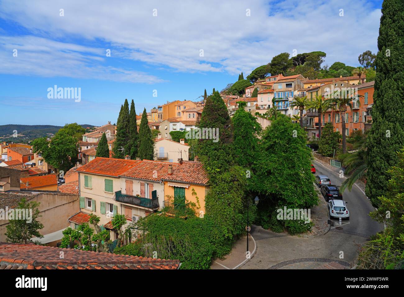 BORMES-LES-MIMOSAS, FRANCE -17 MAY 2023- Day view of Bormes-les-Mimosas ...