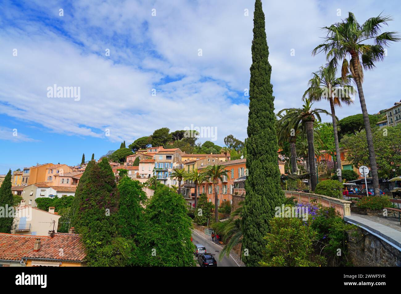 BORMES-LES-MIMOSAS, FRANCE -17 MAY 2023- Day view of Bormes-les-Mimosas ...
