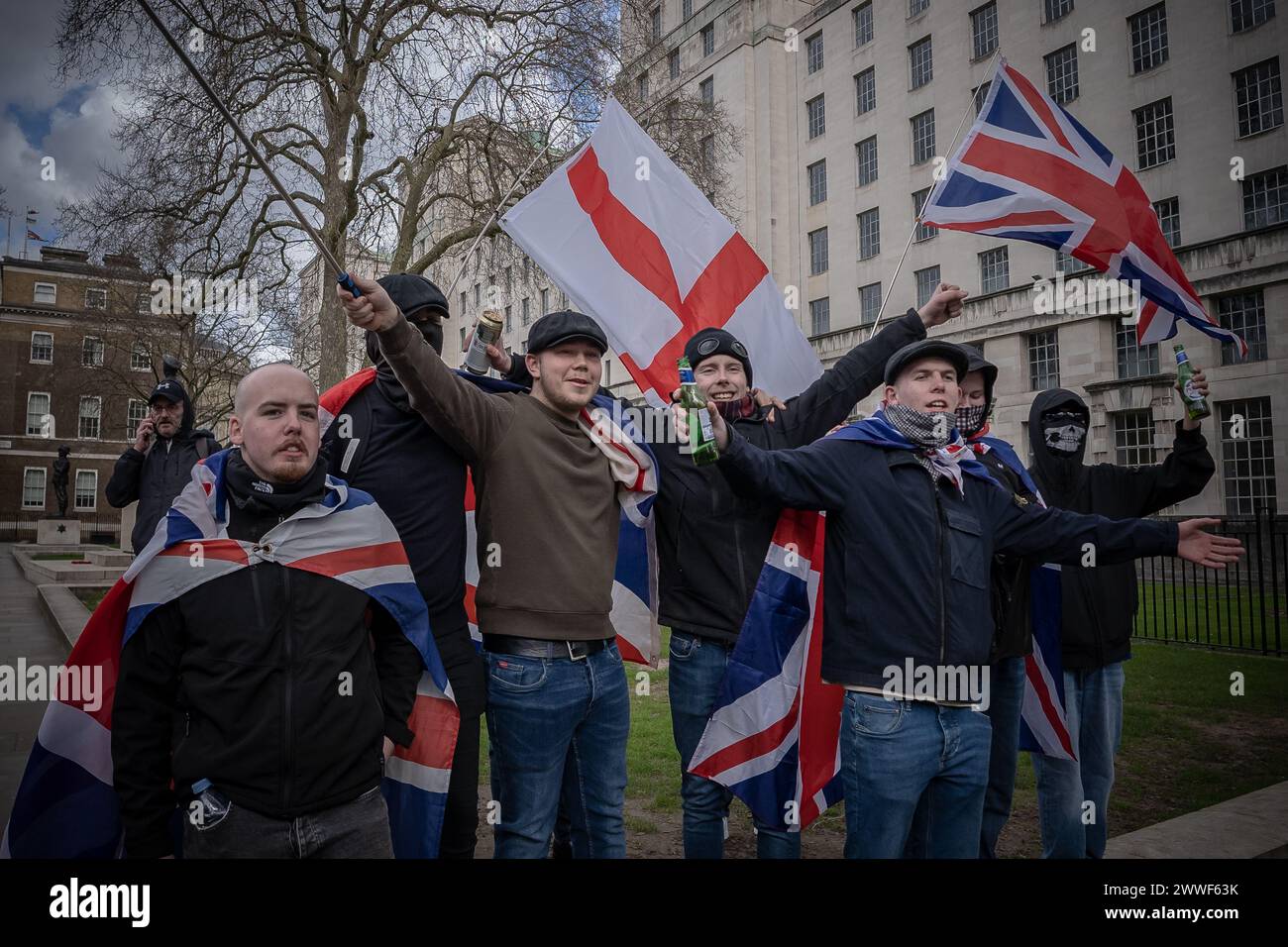 London, UK. 23rd March 2024. Turning Point UK rally in Whitehall ...