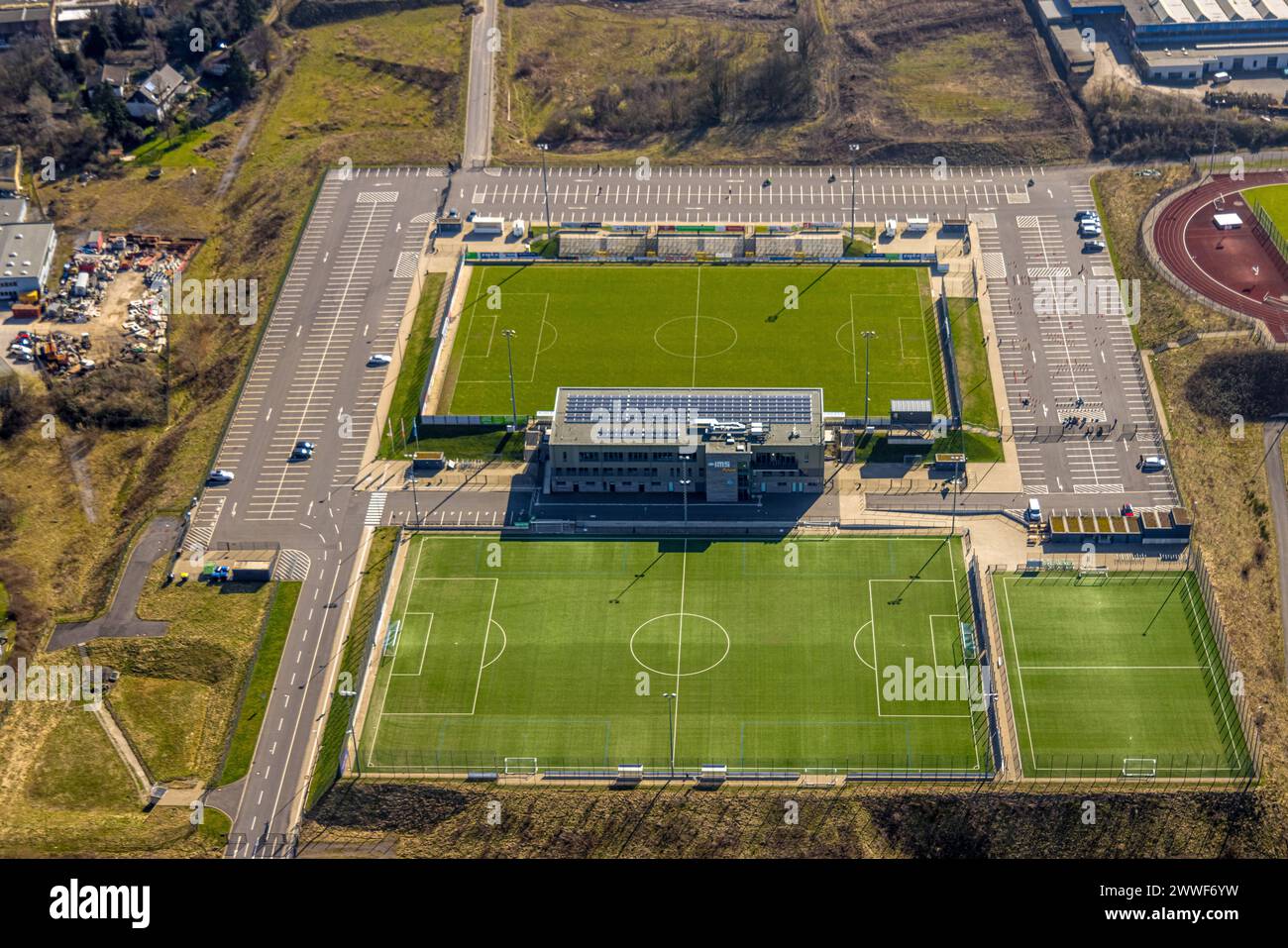 Luftbild, IMS Arena Sportanlage, Fußballstadion und ...