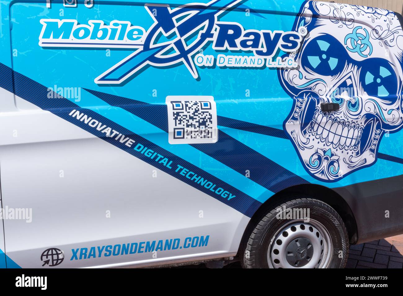 Brightly colored van for mobile x-rays Stock Photo - Alamy